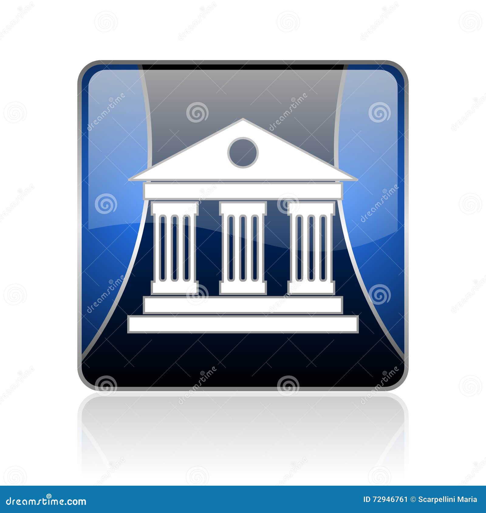 Museum Blue Square Web Glossy Icon Stock Illustration - Illustration of ...