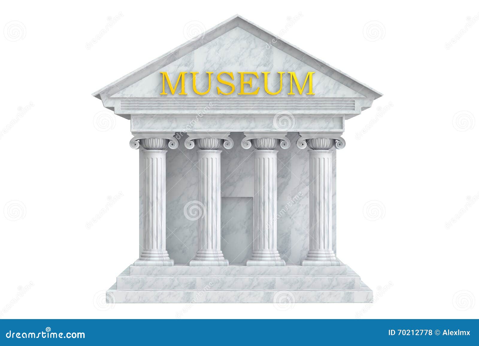 Museum Building with Columns Stock Illustration - Illustration of ...