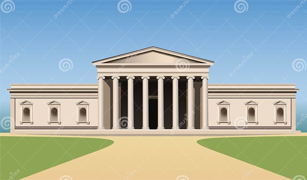 Museum Building with Columns Vector Stock Vector - Illustration of ...