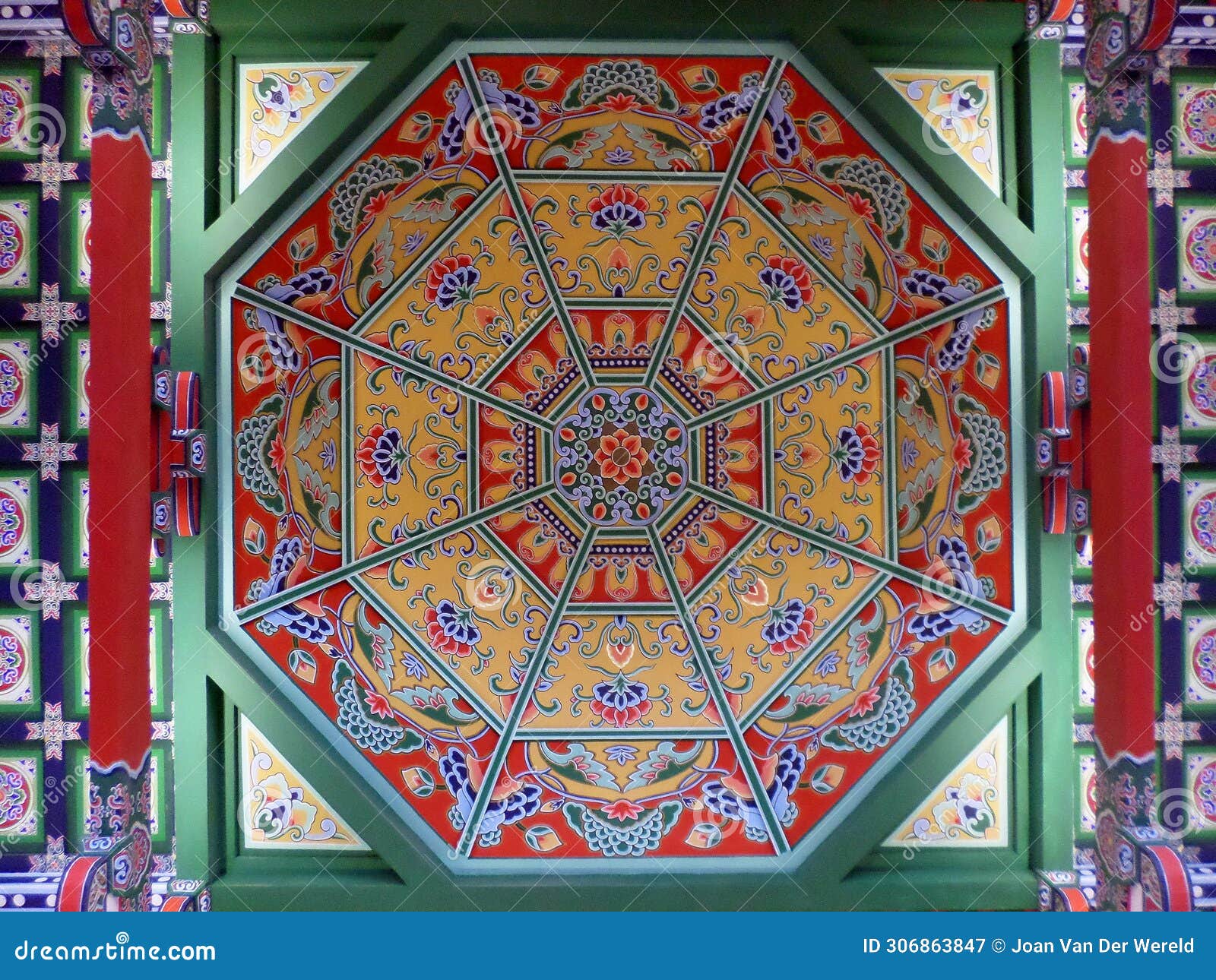 Detail of the Caisson Ceiling, Nanjing Museum, Jiangsu Province, China ...