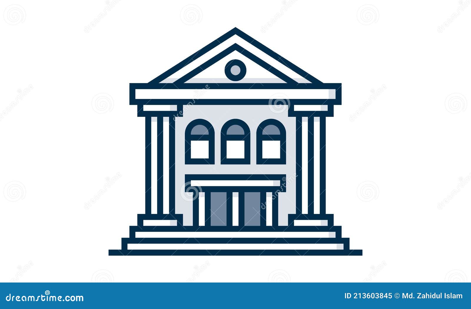 Museum Building Icon. Vector Style is Flat Iconic Symbol, White ...