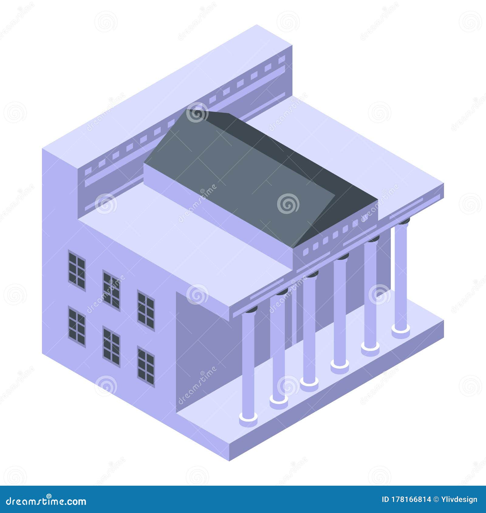 Museum Building Icon, Isometric Style Stock Vector - Illustration of ...