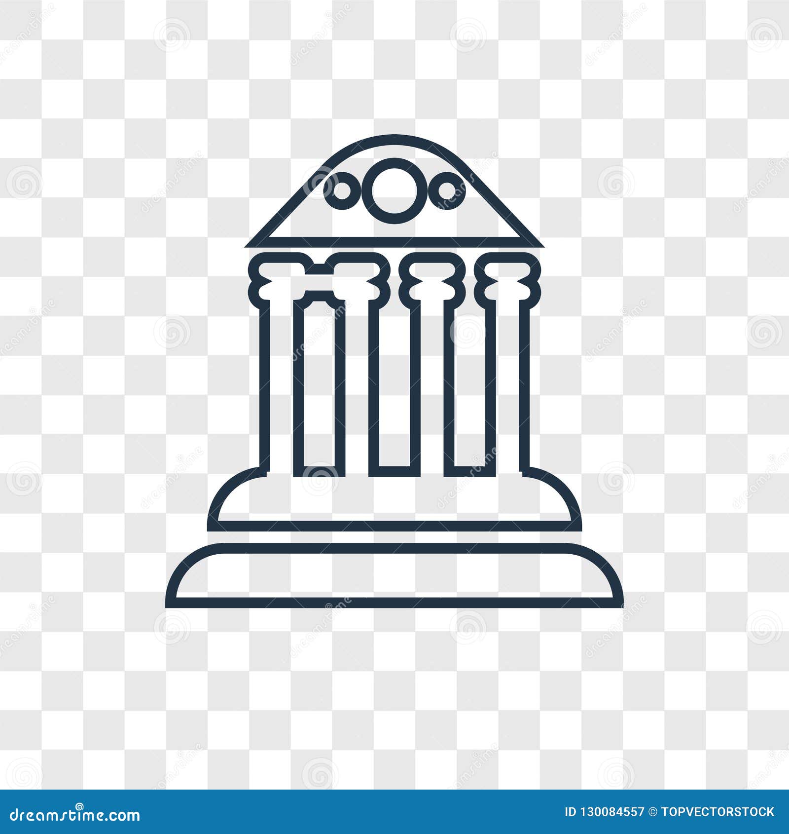 Museum Concept Vector Linear Icon Isolated on Transparent Background ...