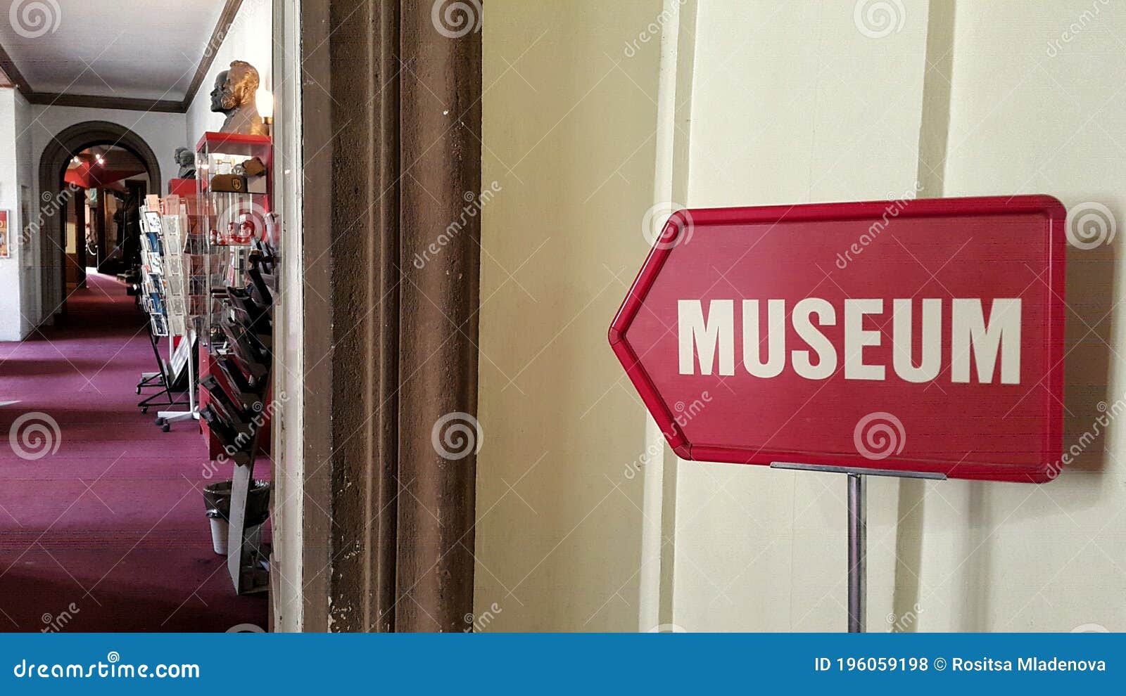 Museum Entrance with a Red Sign Stock Photo - Image of sign, museum ...
