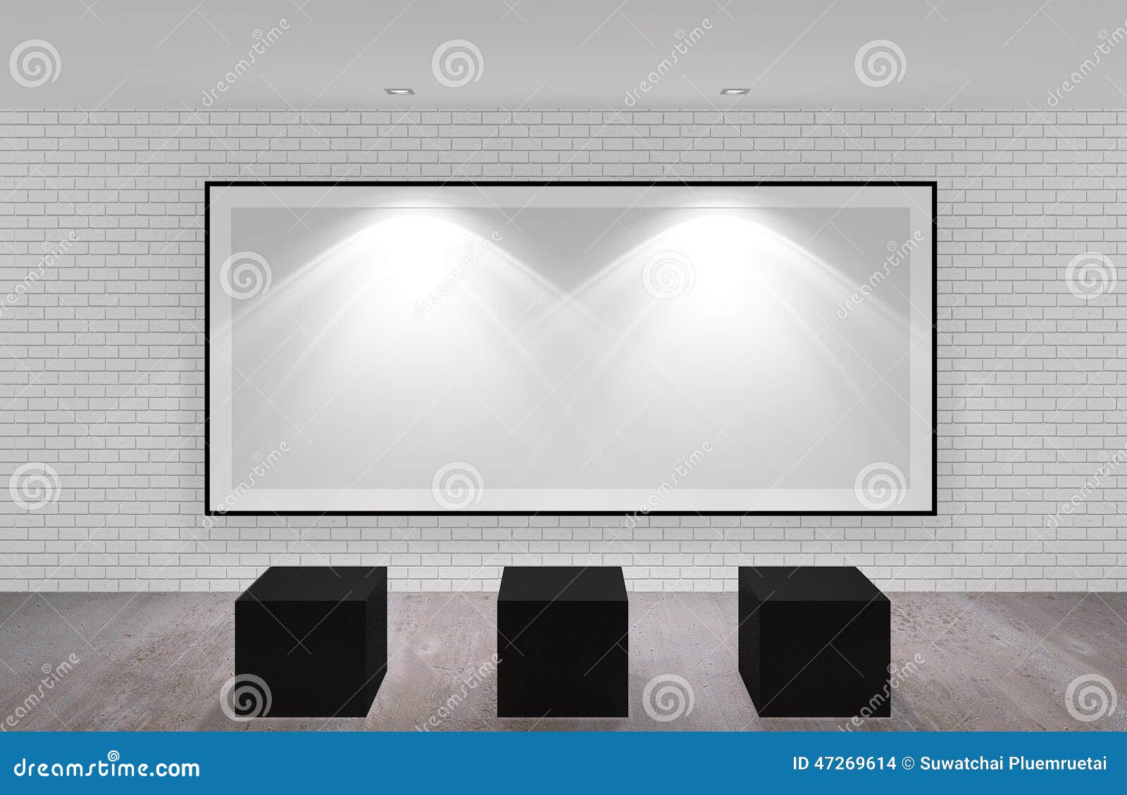 Museum exhibition hall stock photo. Image of light, render - 47269614