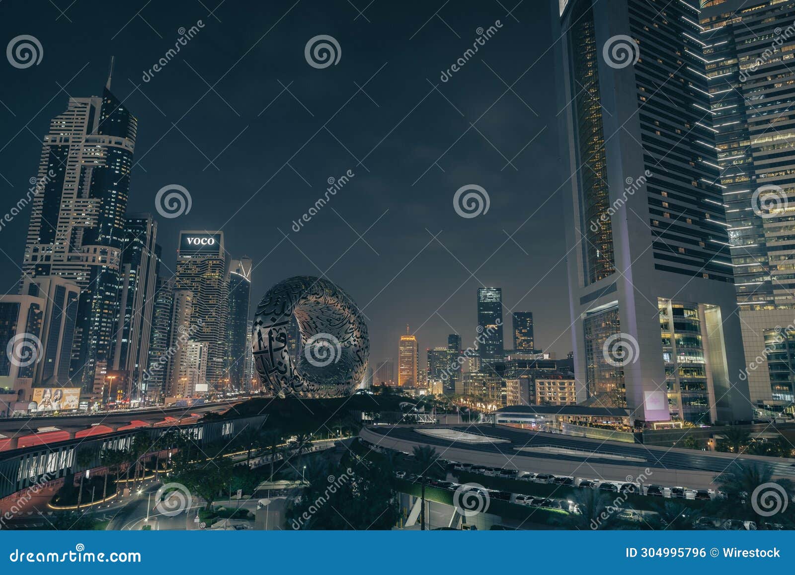 Museum of the Future in Dubai Illuminated at Night Editorial Photo ...