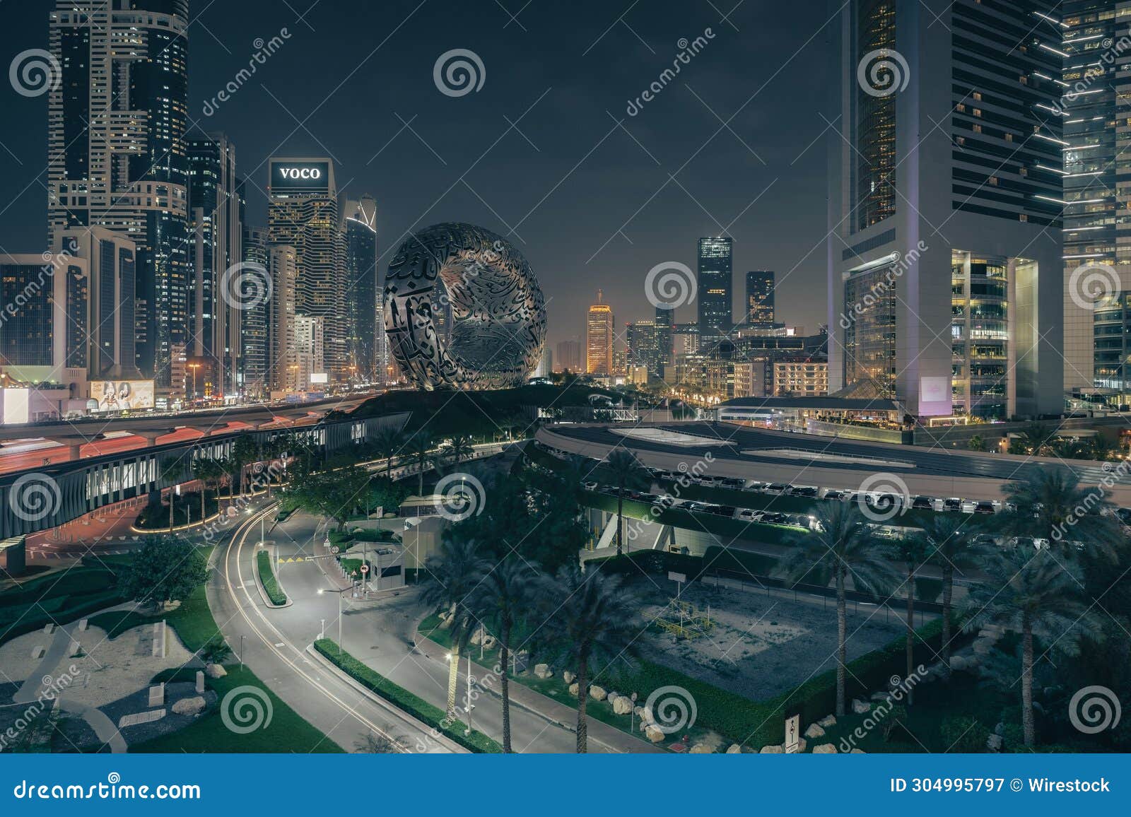 Museum of the Future in Dubai Illuminated at Night Editorial ...