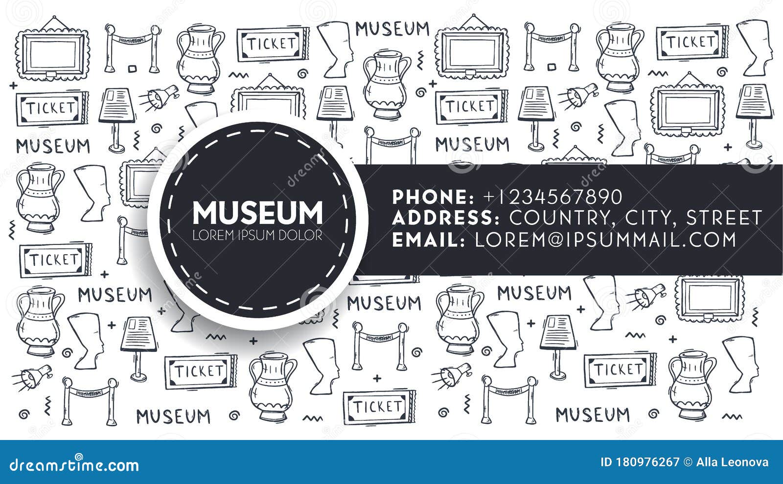 Museum Hand Draw Doodle Background. Vector Illustration. Stock Vector ...