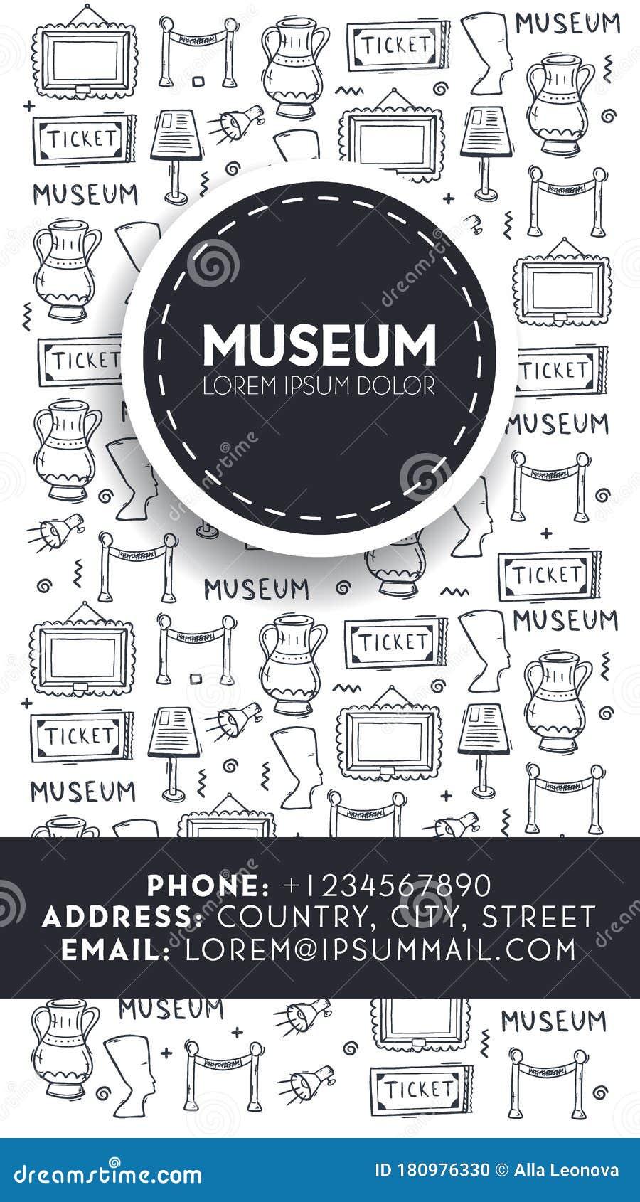 Museum Hand Draw Doodle Background. Vector Illustration. Stock Vector ...