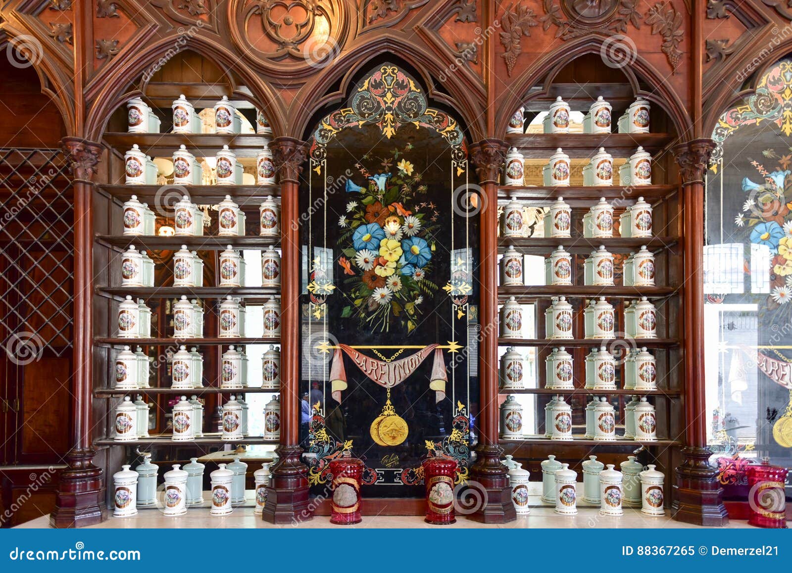 Old Fashioned Pill Boxes In The Museum Of The Havana Pharmacy In ...