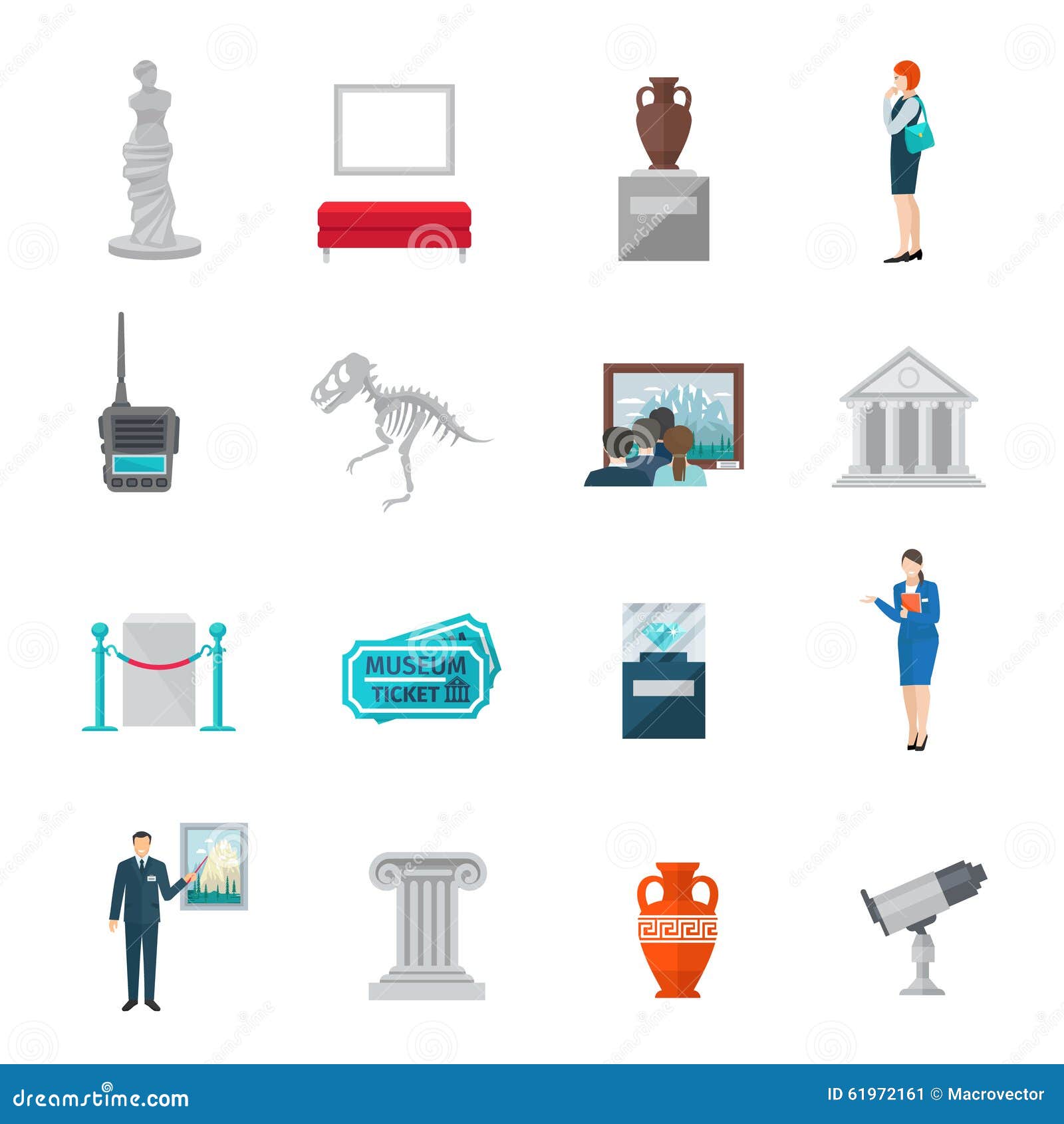 Museum Icon Flat stock illustration. Illustration of sculpture - 61972161