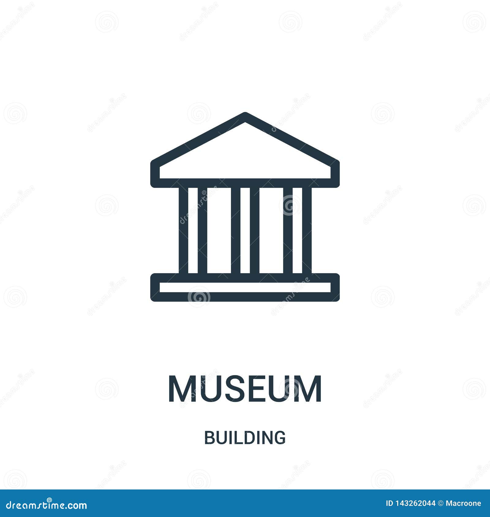 Museum Icon Vector from Building Collection. Thin Line Museum Outline ...