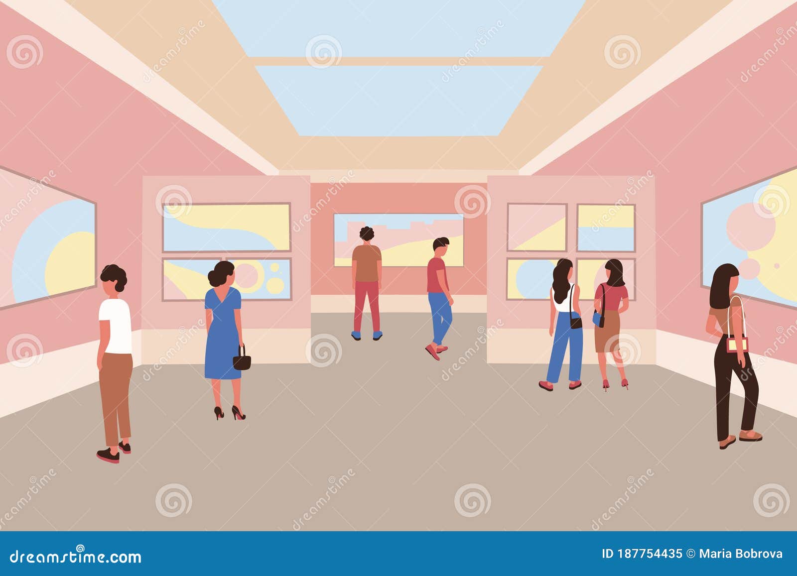 People In Art Museum Vector Illustration, Cartoon Flat Man Woman ...