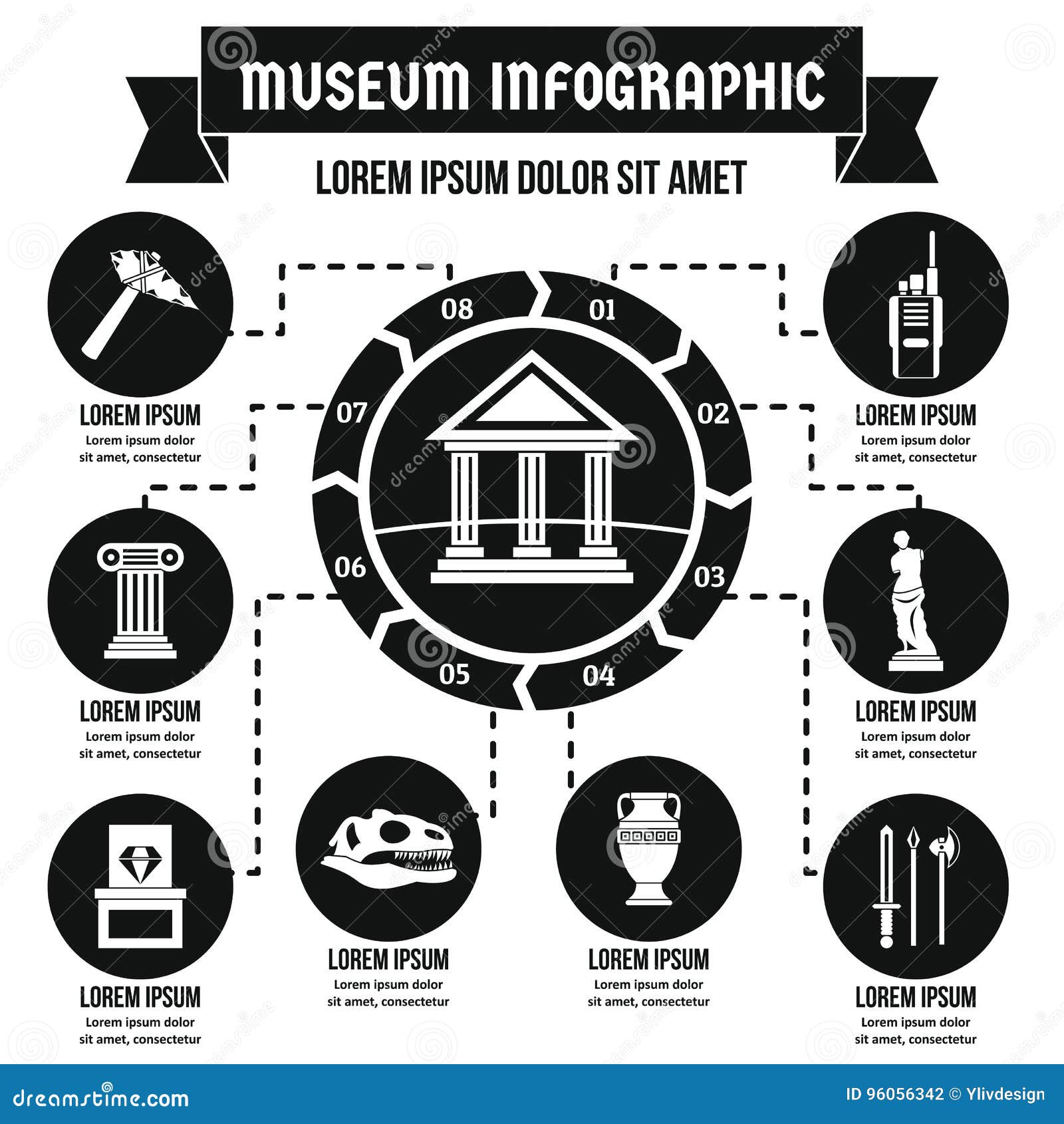 Museum Infographic Concept, Simple Style Stock Vector - Illustration of ...