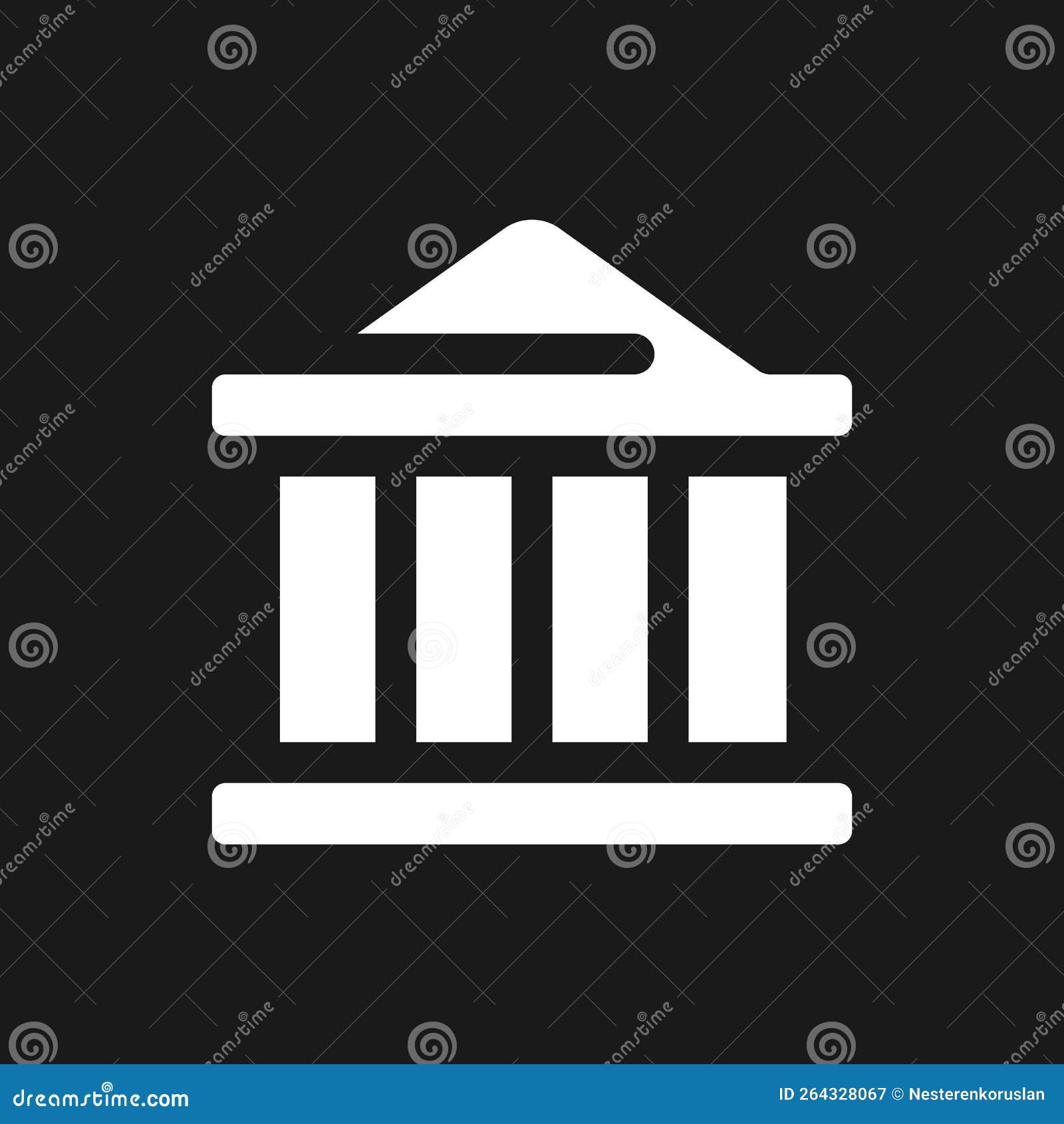Museum Location Dark Mode Glyph Ui Icon Stock Vector - Illustration of ...
