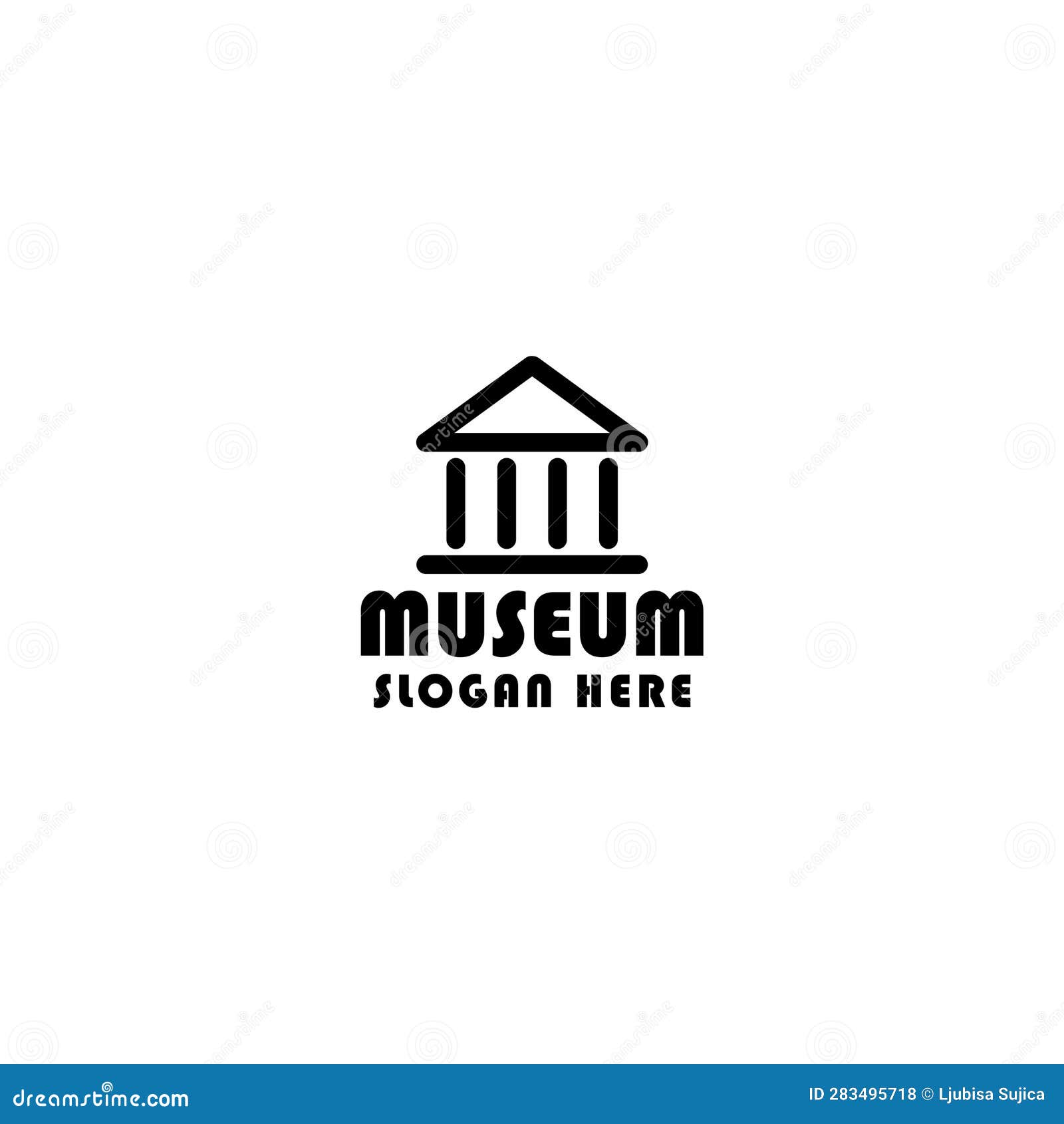 Museum Logo Template Design Isolated on White Background Stock Vector ...