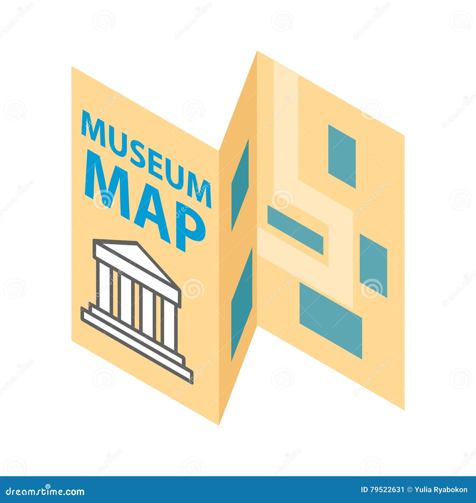 Museum Map Icon, Isometric 3d Style Stock Vector - Illustration of ...