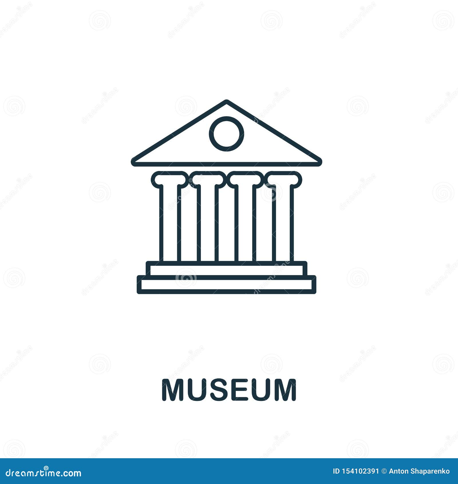 Museum Outline Icon. Thin Style Design from City Elements Icons ...