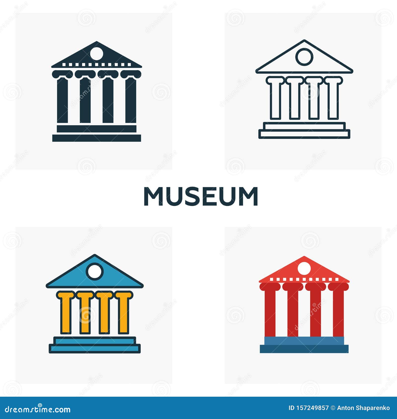 Museum Outline Icon. Thin Style Design From City Elements Icons ...