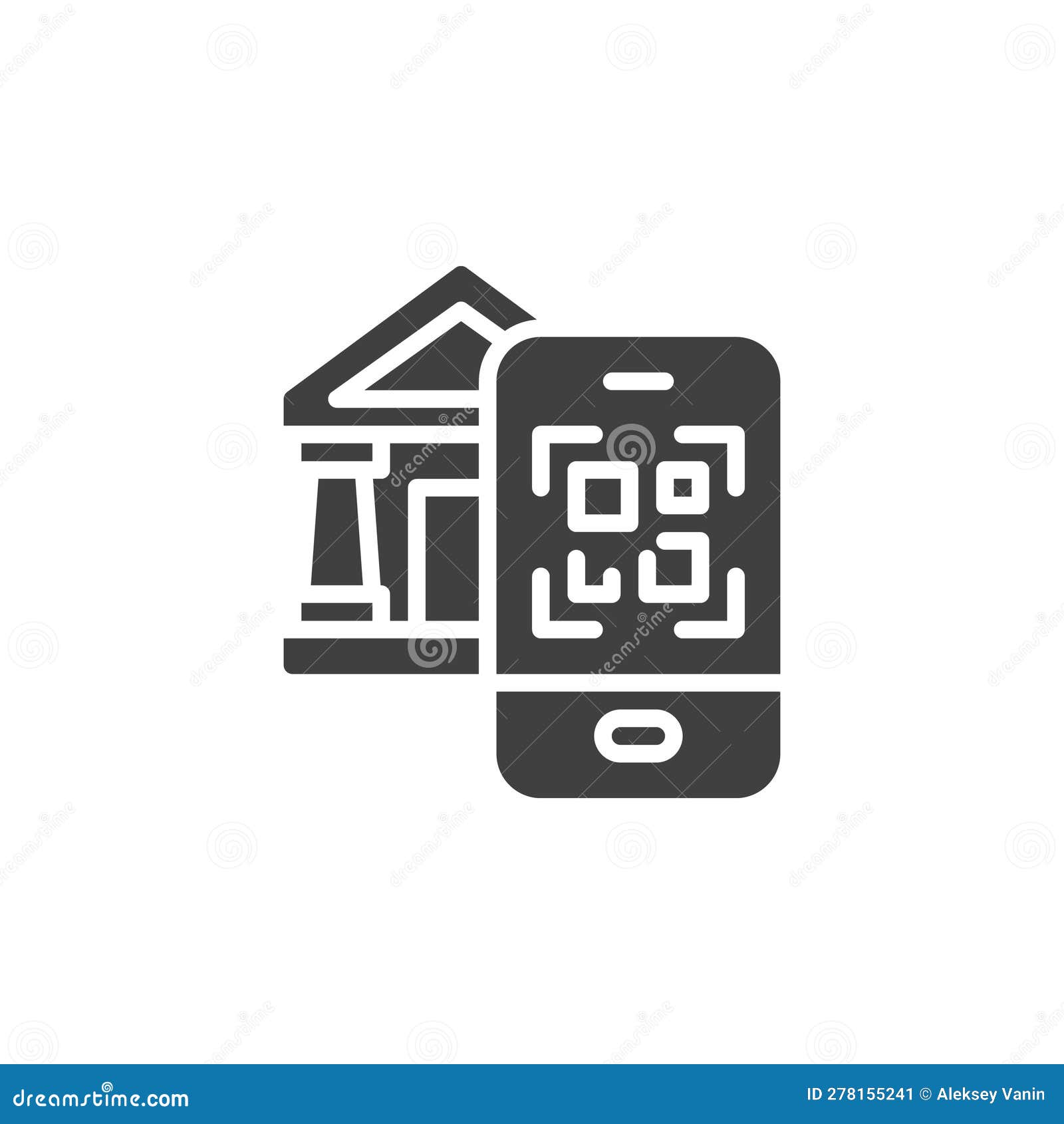 Museum QR code vector icon stock illustration. Illustration of screen ...