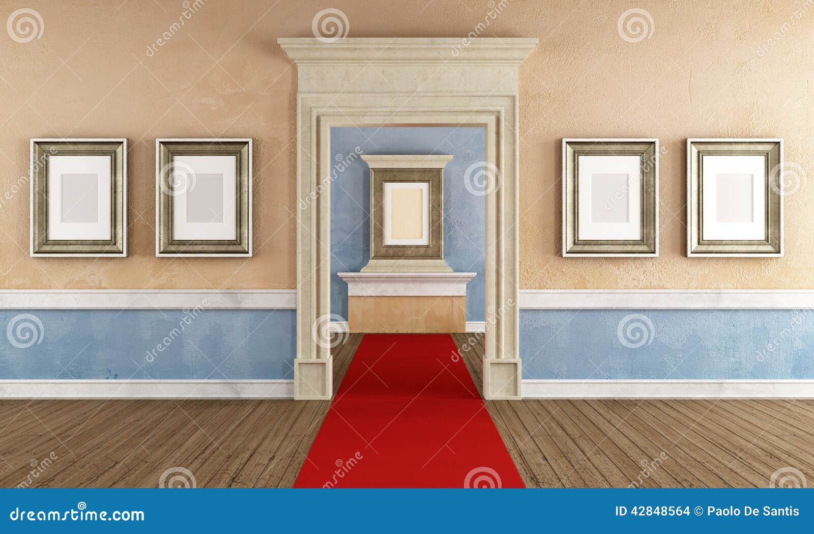 Museum in retro style stock illustration. Illustration of decor - 42848564