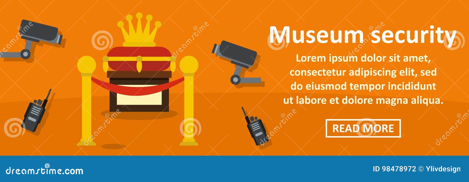Museum Security Banner Horizontal Concept Stock Vector - Illustration ...
