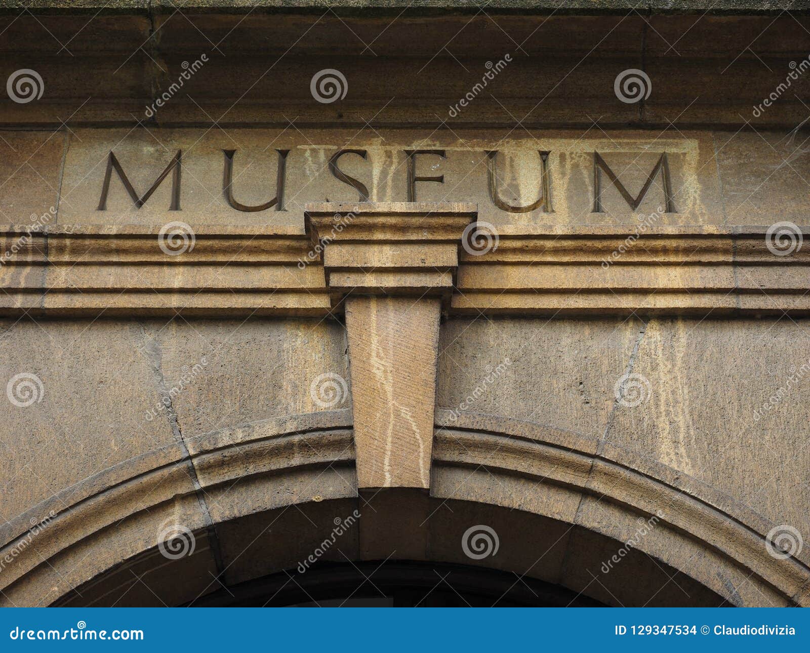 Museum Sign Carved in Stone Stock Photo - Image of wall, carved: 129347534