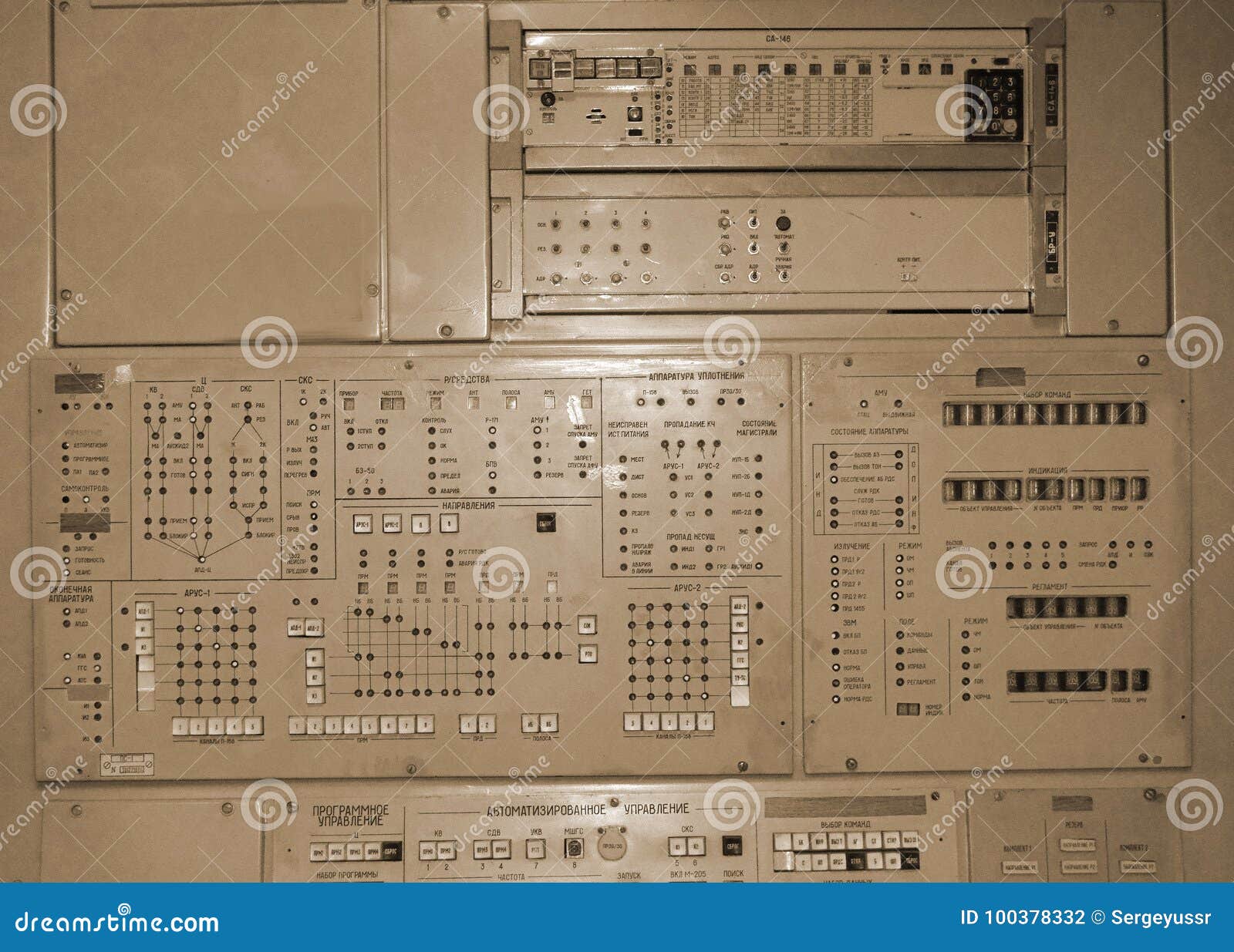 Control Console of Launch.Bunker for Launch SS-18 Satan Team. Editorial ...