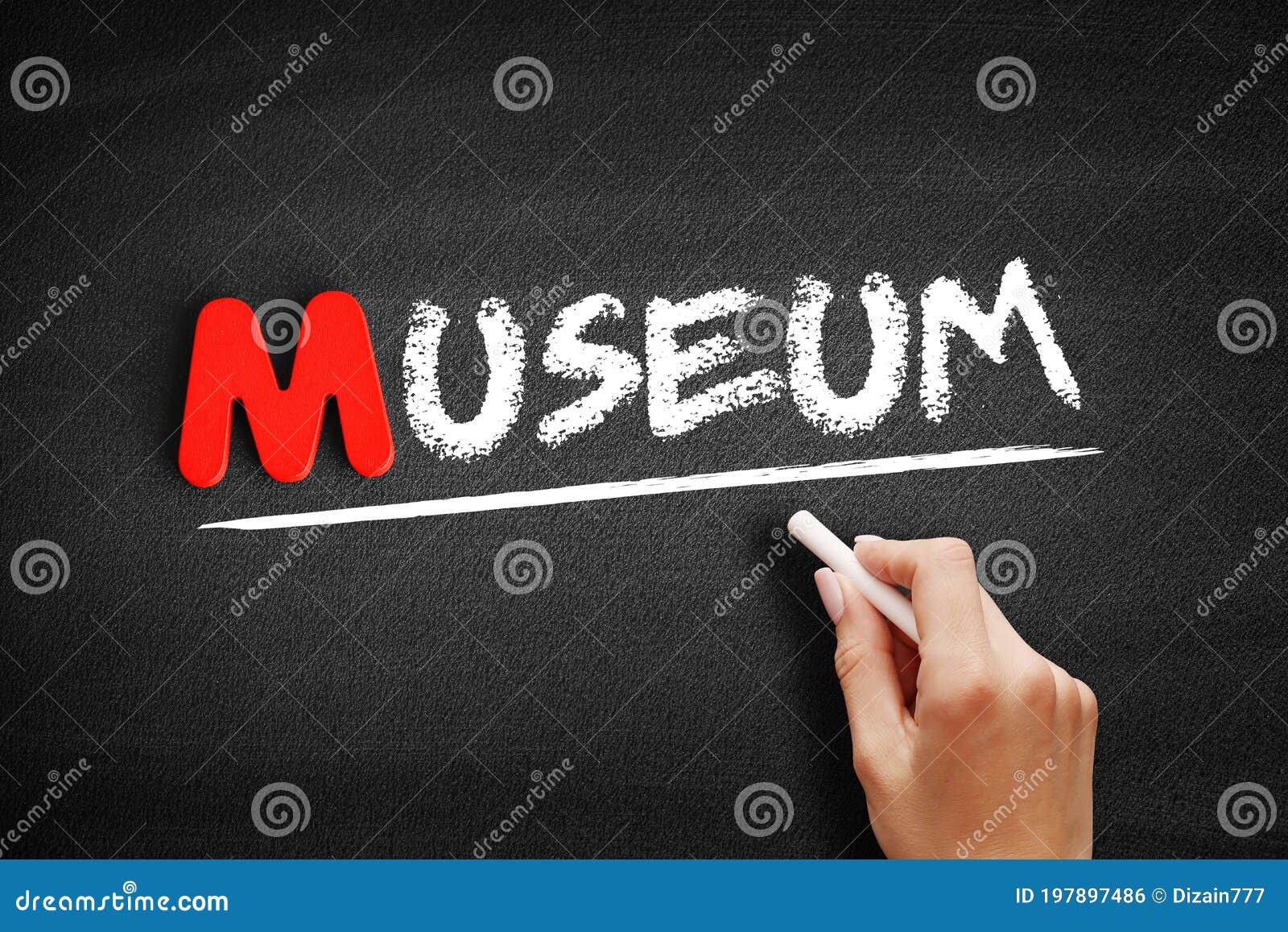 Museum text on blackboard stock photo. Image of cultural - 197897486