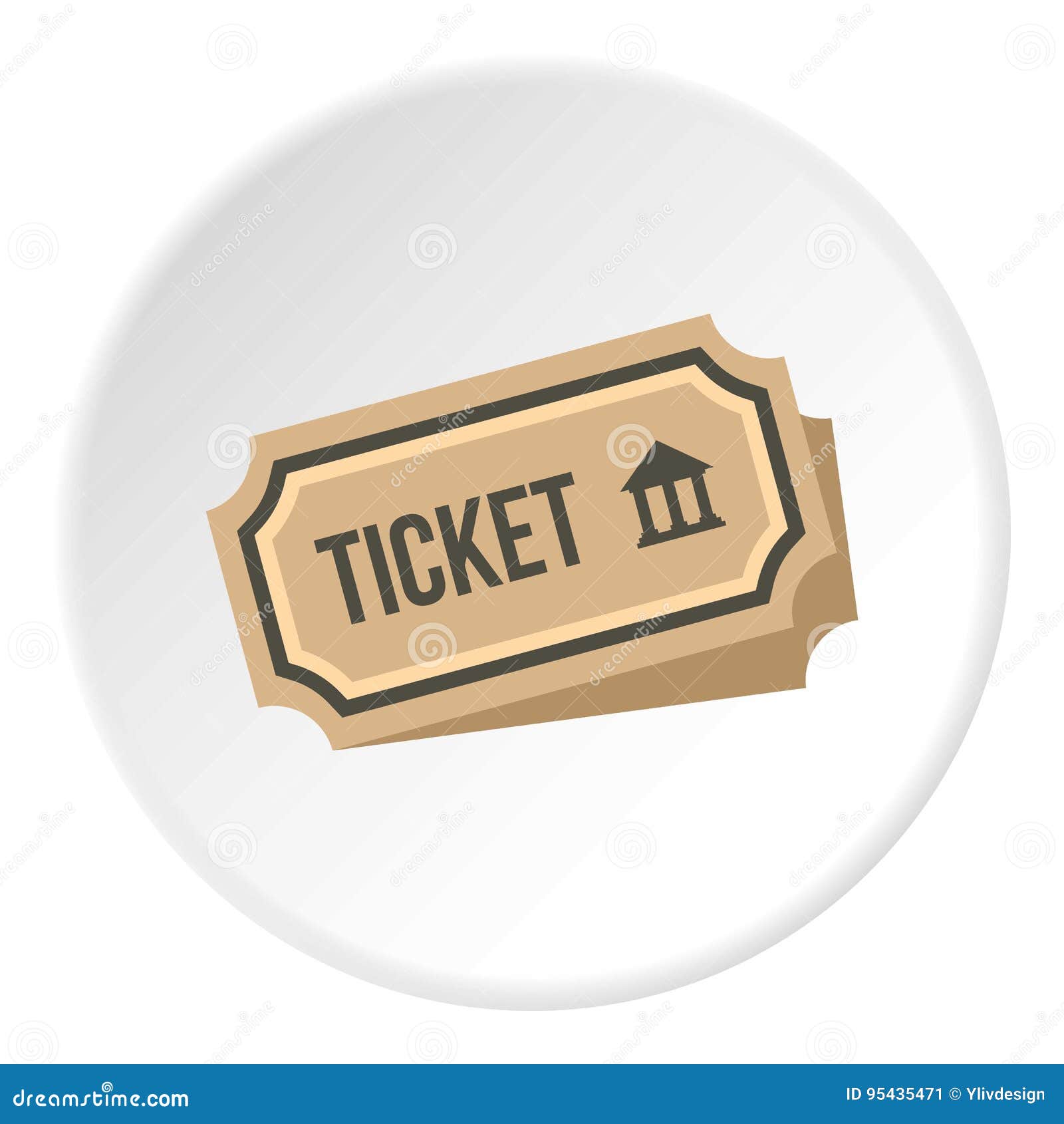Museum ticket icon circle stock vector. Illustration of entrance - 95435471