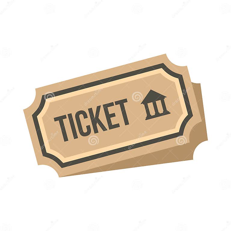 Museum Ticket Icon, Flat Style Stock Vector - Illustration of ...