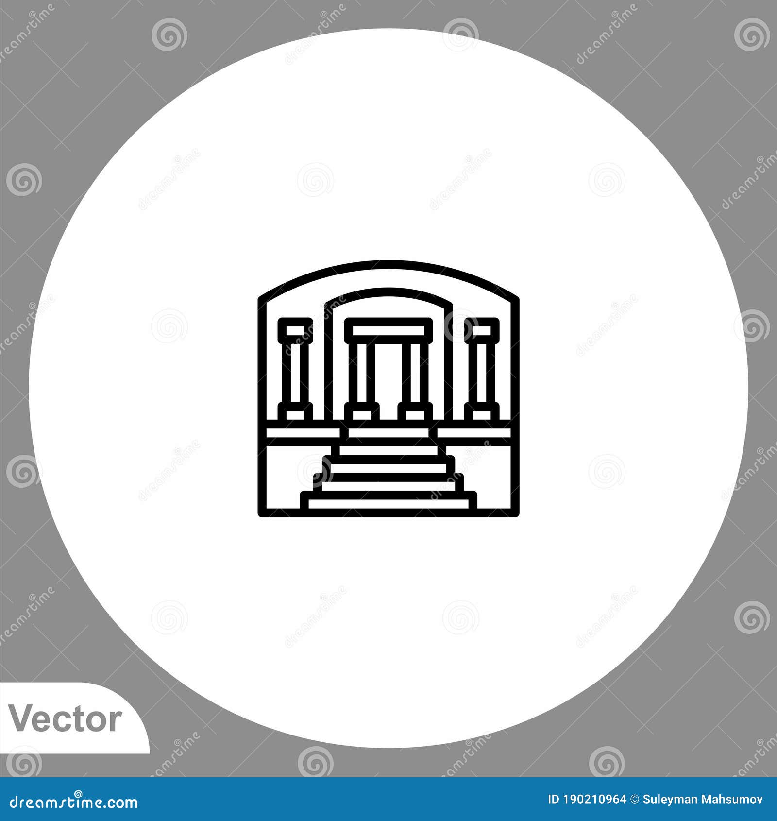 Museum Vector Icon Sign Symbol Stock Vector - Illustration of museum ...