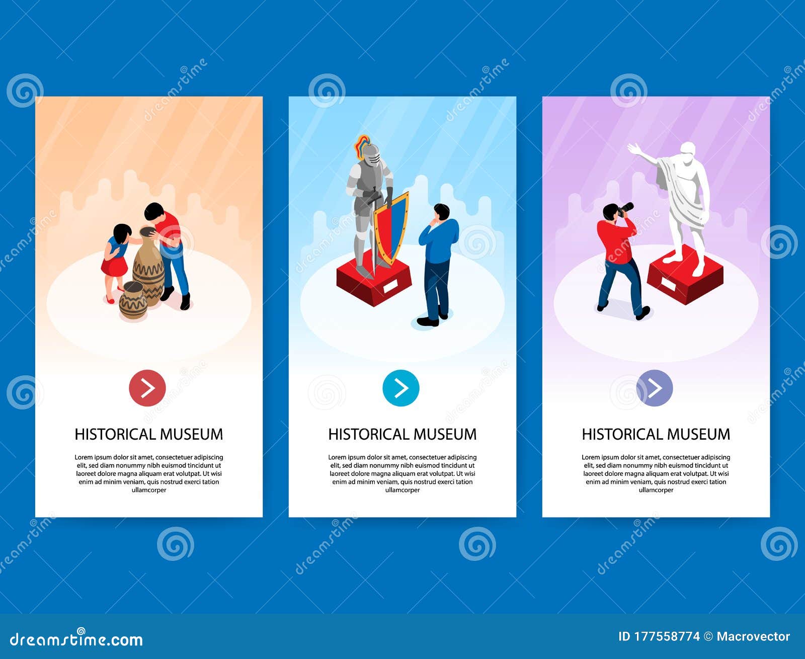 Museum Vertical Banners Set Stock Vector - Illustration of advertising, expo: 177558774