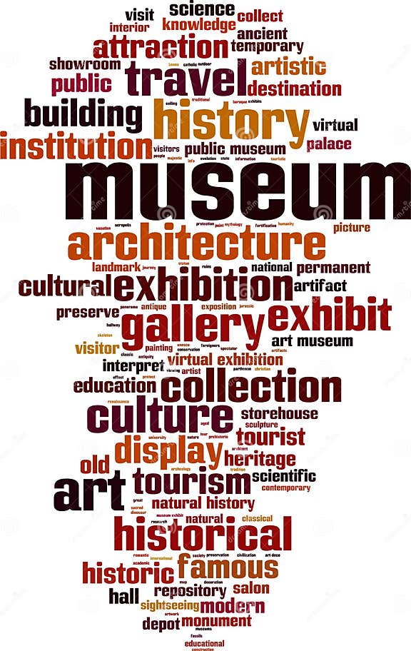 Museum word cloud stock vector. Illustration of education - 210794556