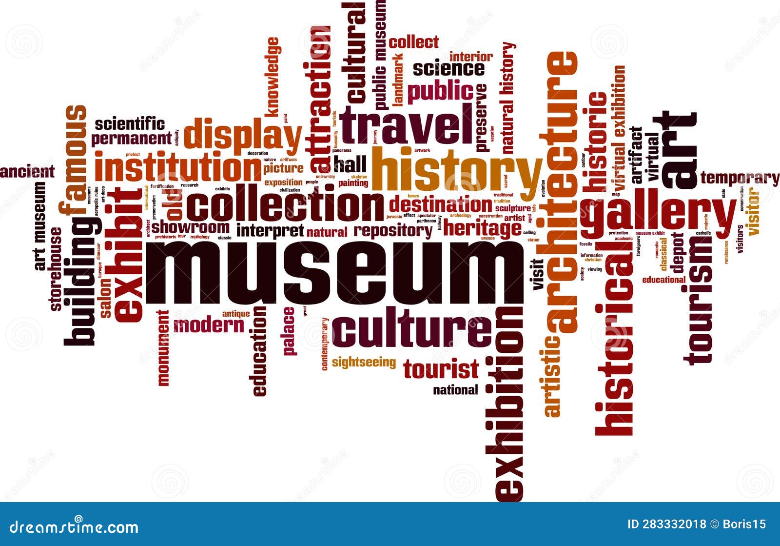 Museum word cloud stock vector. Illustration of science - 283332018