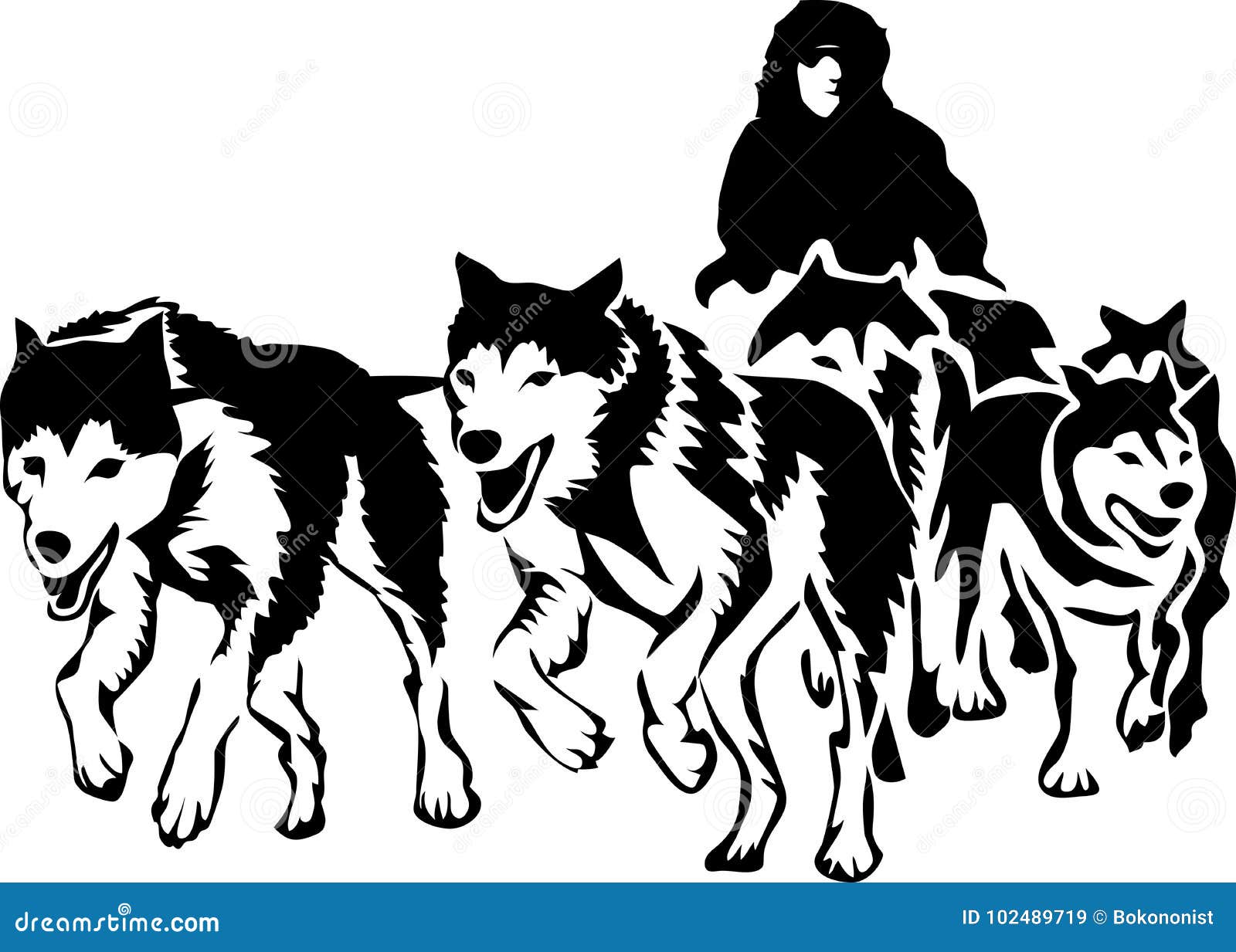 Musher stock vector. Illustration of outdoors, cold - 102489719