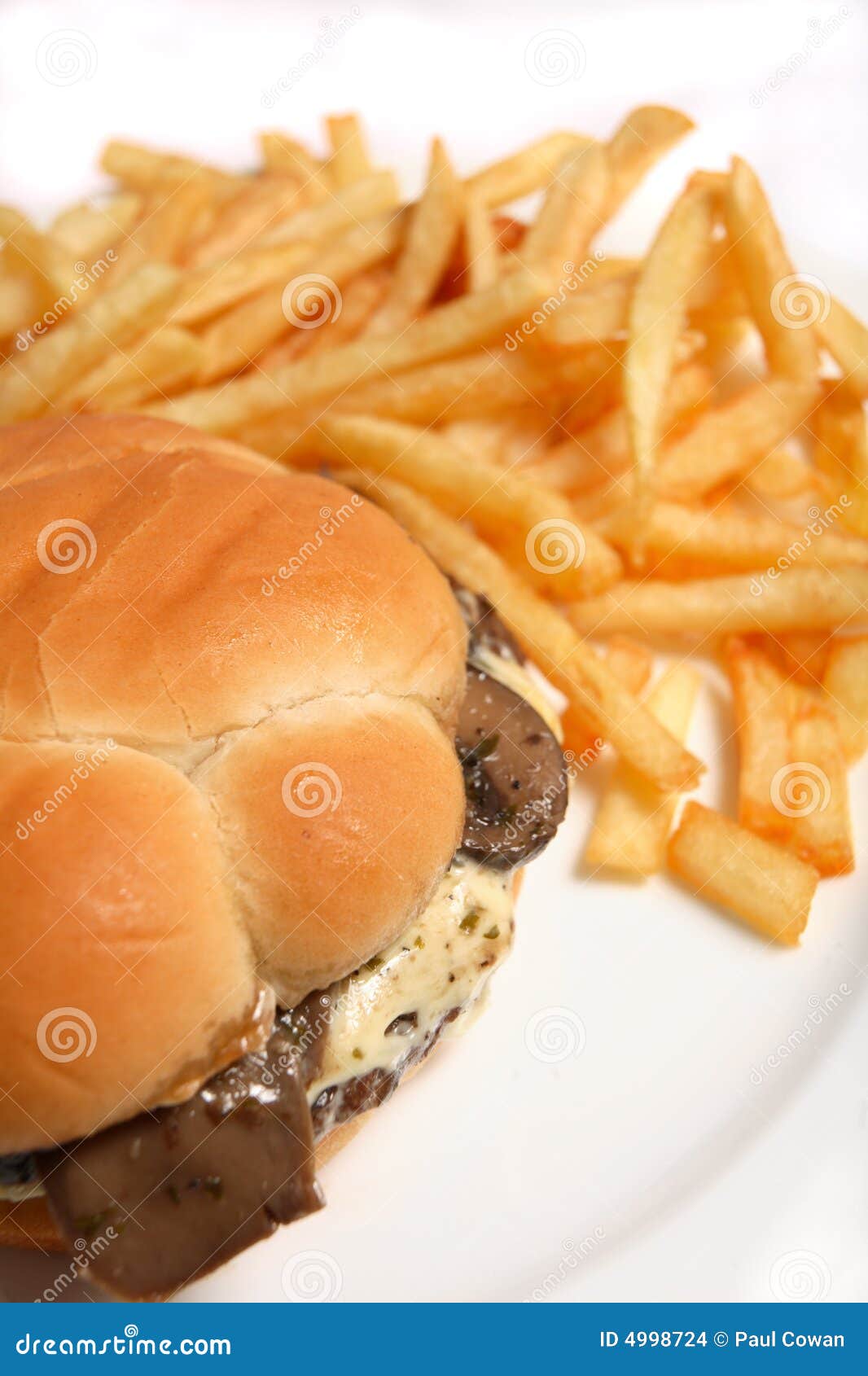Mushroom and Cheese Burger Vertical Stock Photo - Image of fast, meal ...