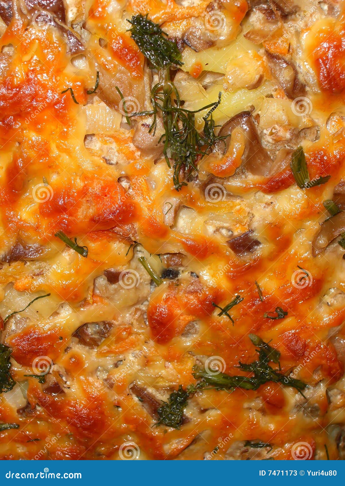 Mushroom and cheese pie stock image. Image of onion, cuisine - 7471173