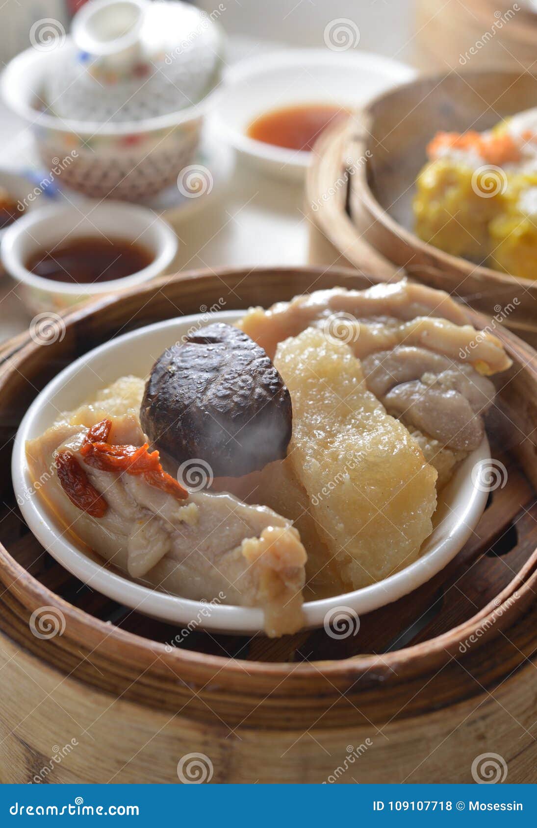 Mushroom chicken dim sum stock photo. Image of main - 109107718