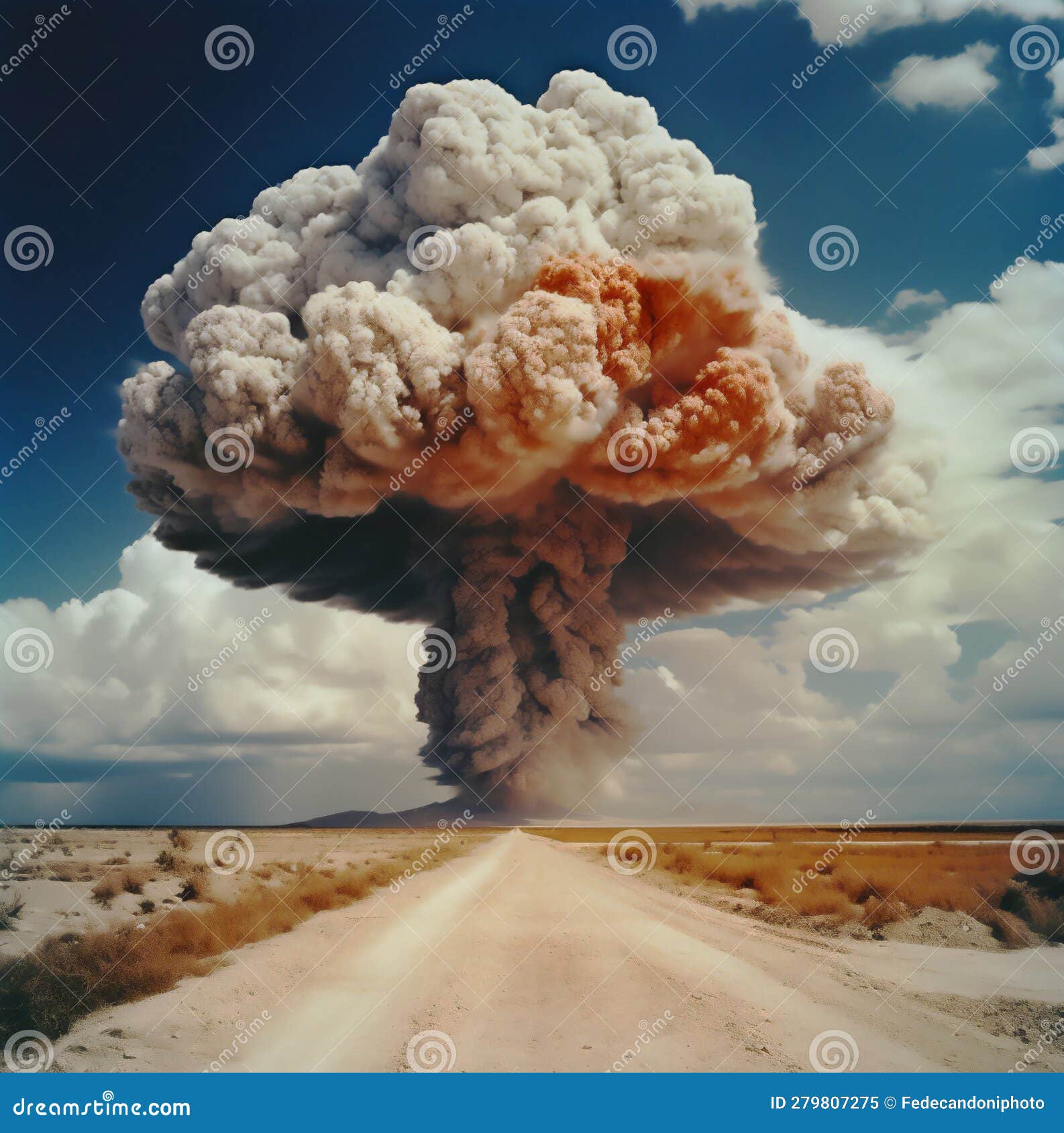 Mushroom Cloud after the Explosion of the Atomic Bomb Ai-generated ...