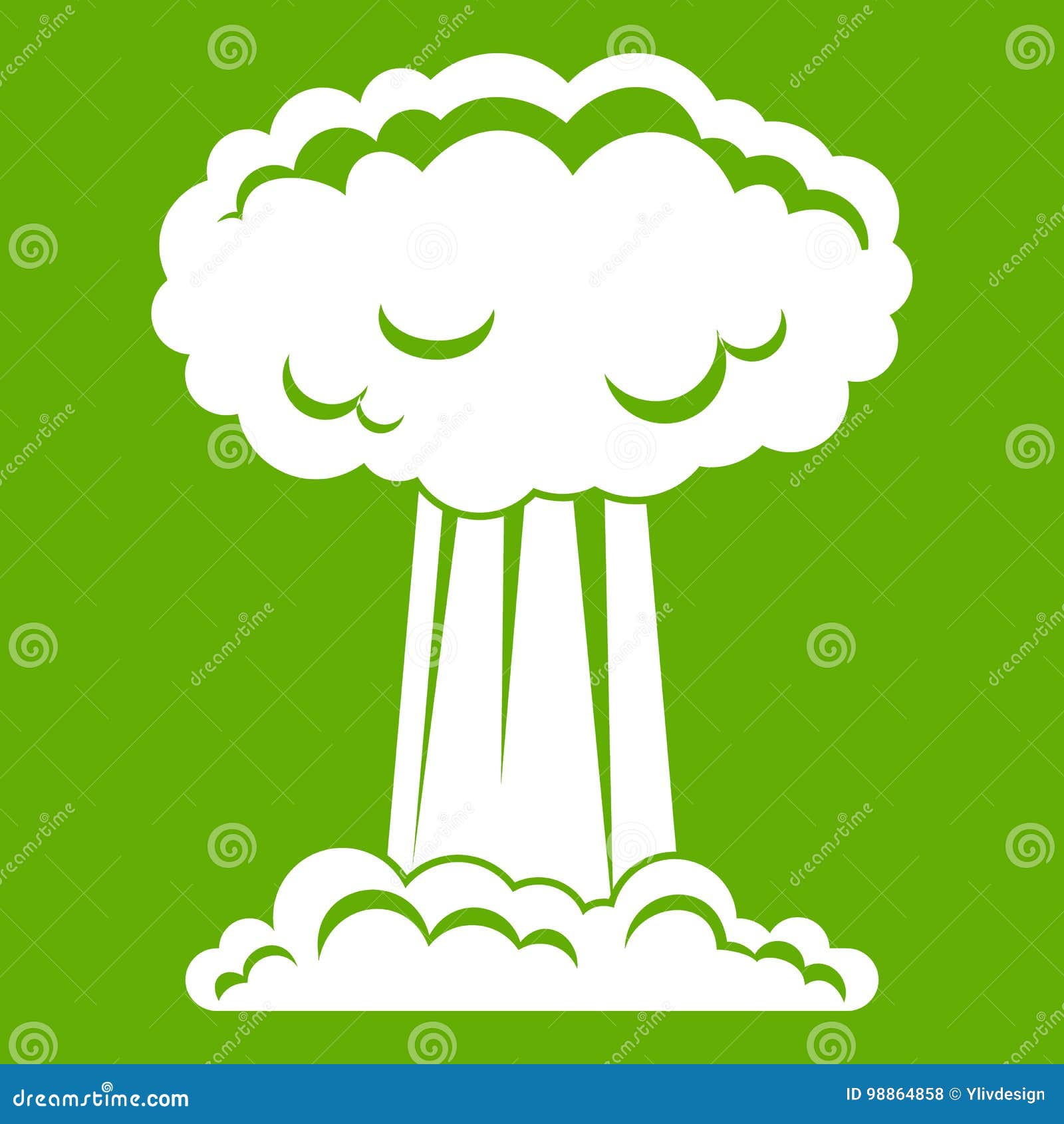 Mushroom cloud icon green stock vector. Illustration of boom - 98864858