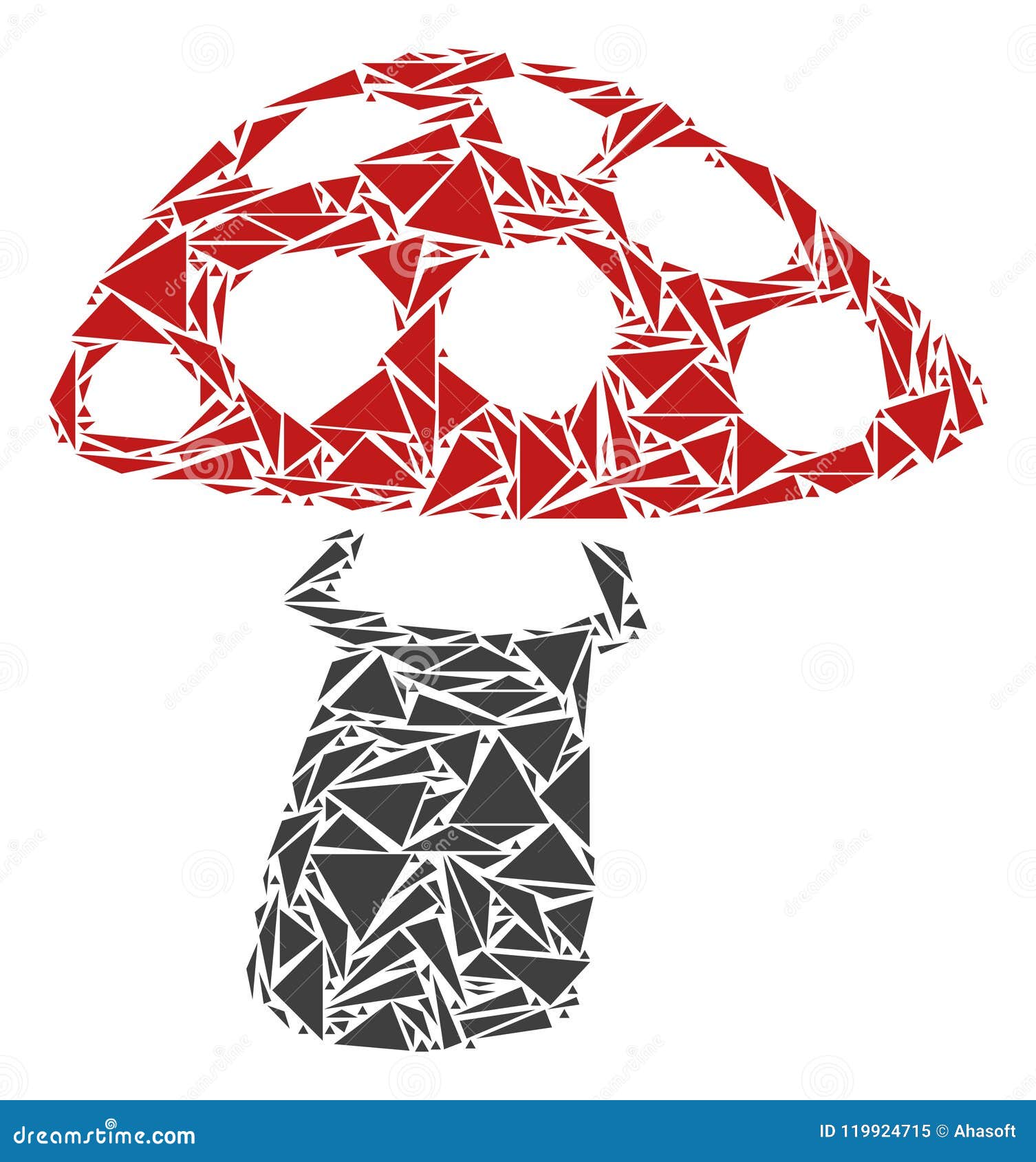 Mushroom Collage Of Triangles Cartoon Vector | CartoonDealer.com #119924715
