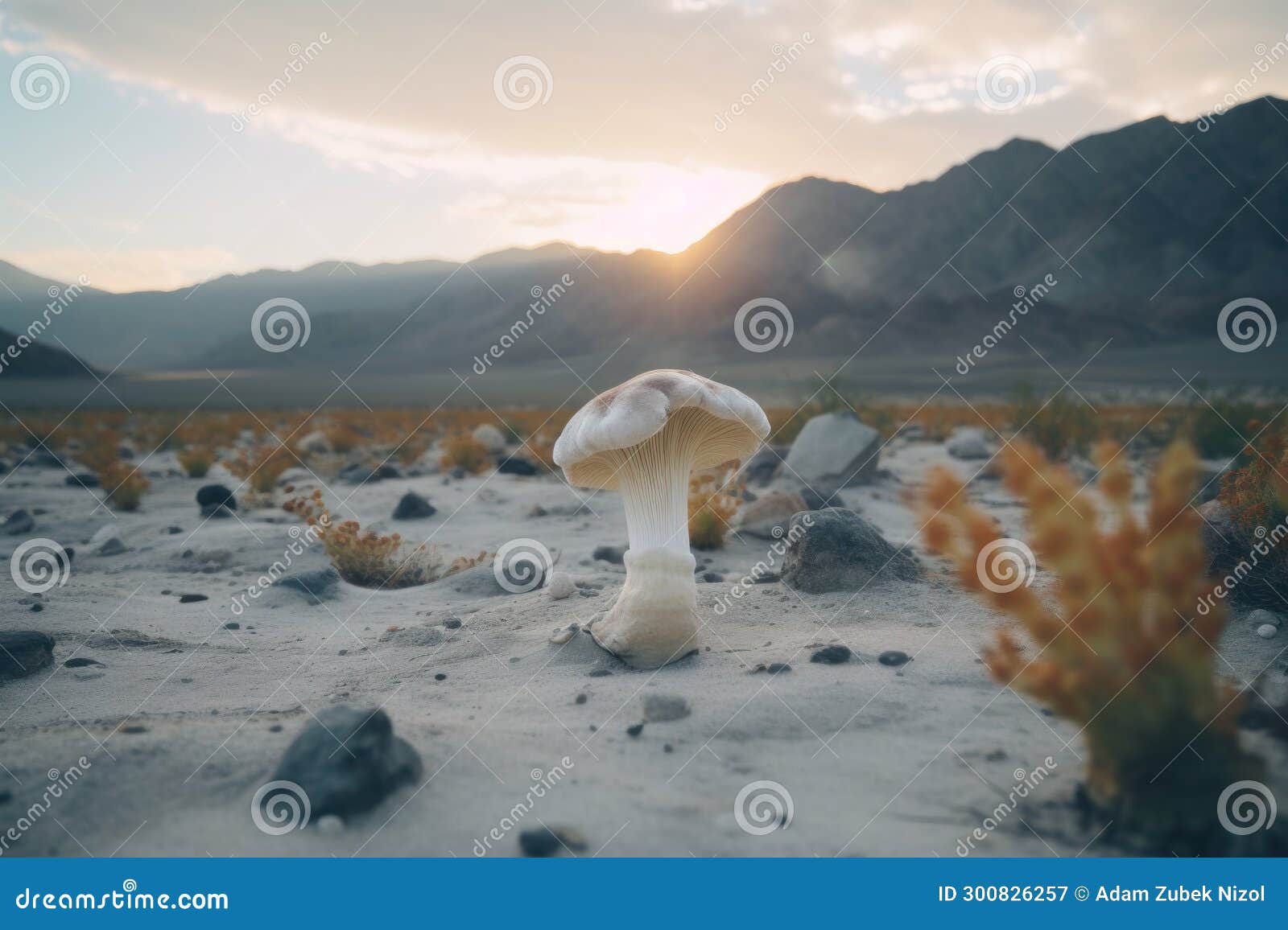 A mushroom in the desert stock illustration. Illustration of nature ...
