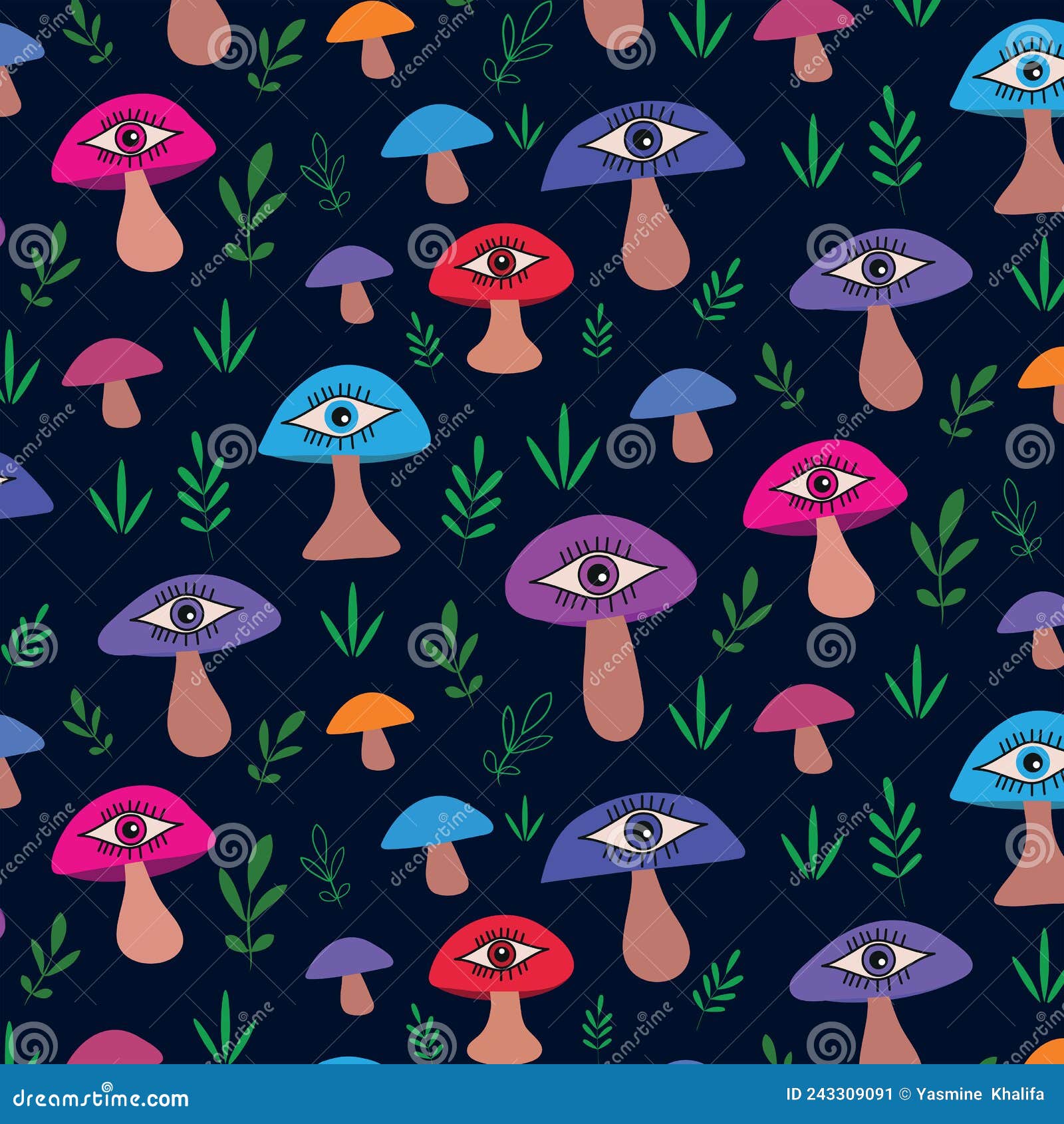 Trippy Mushroom Background. Acid Psychedelic Magic Wallpaper With ...