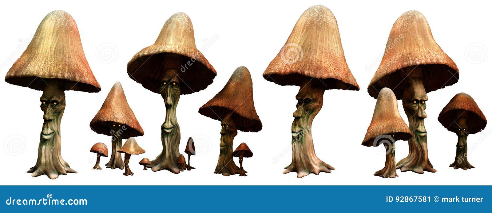 Mushroom folk stock illustration. Illustration of creatures - 92867581