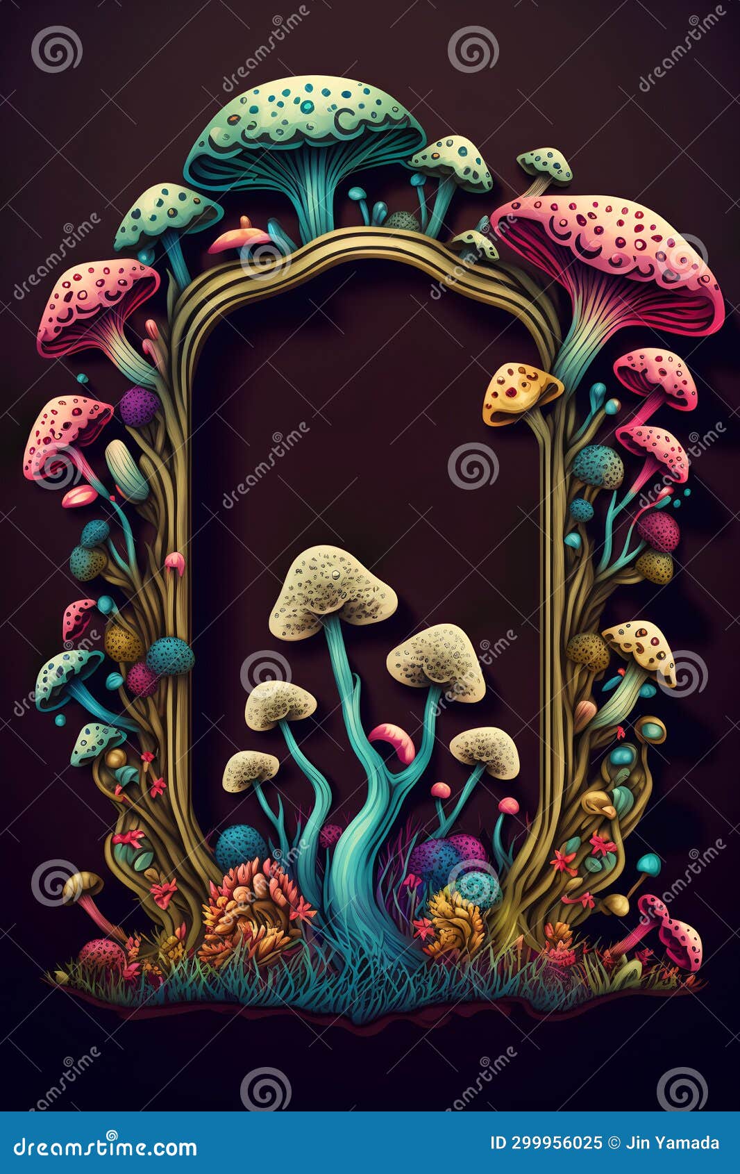 Mushroom Frame. Decorative Vector Illustration for Your Design Stock ...