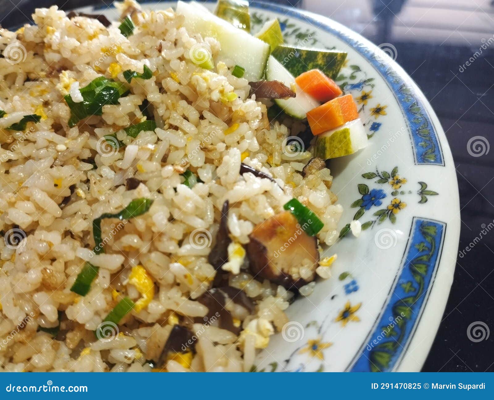 Mushroom Fried Rice with Pickles. Stock Image - Image of rice, fried ...