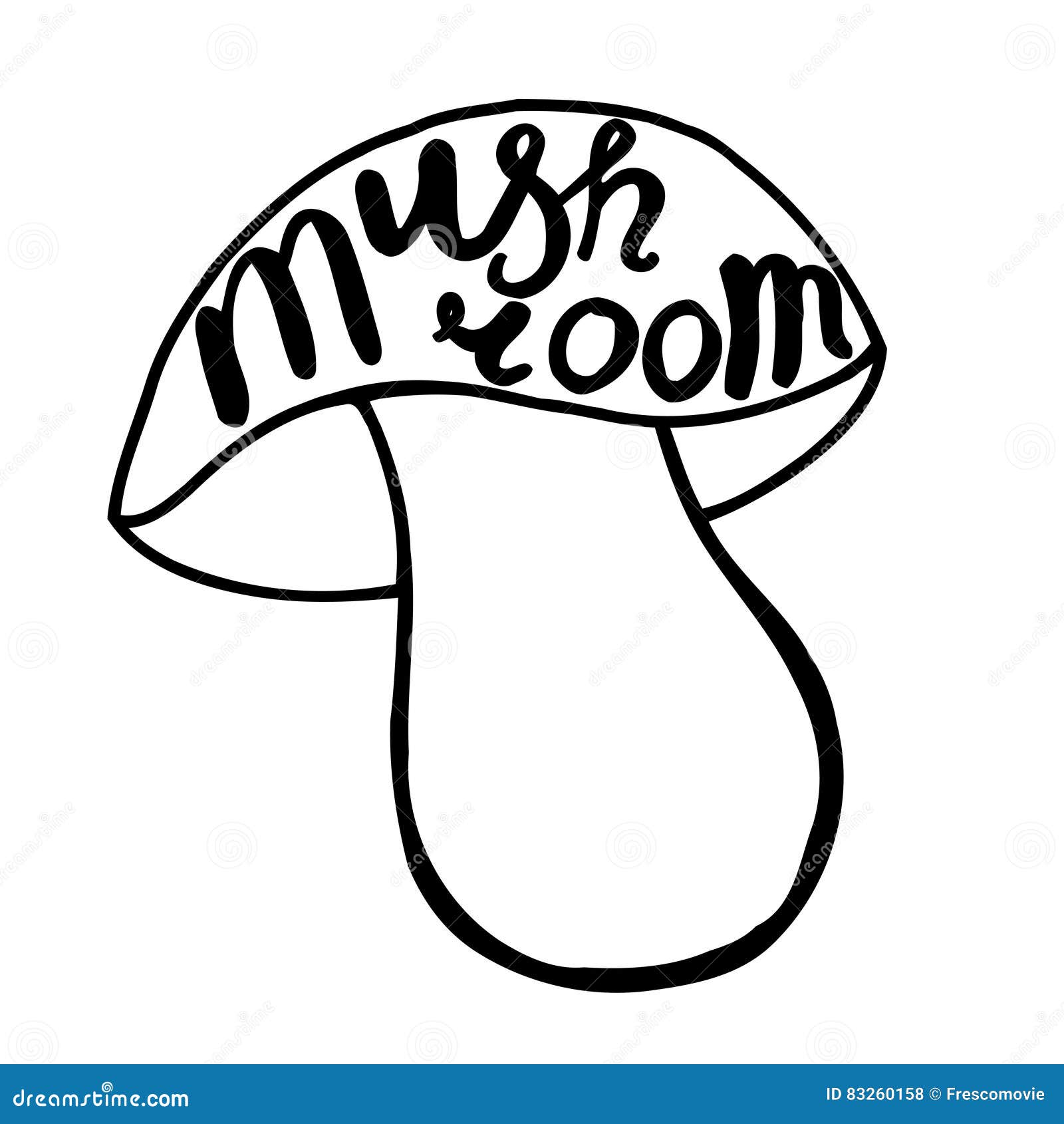 Mushroom graphic drawing stock vector. Illustration of flat - 83260158