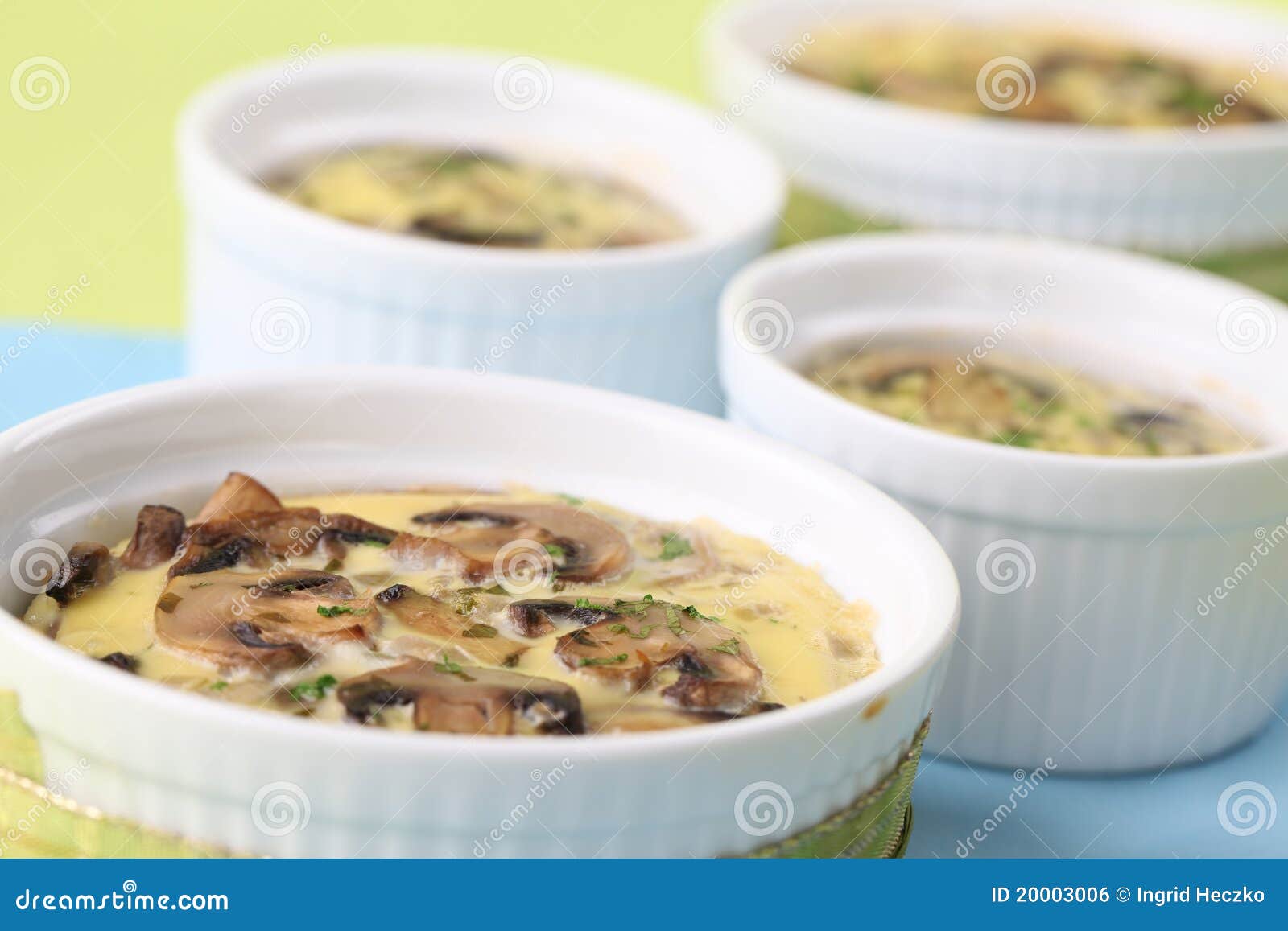 Mushroom Gratin with Eggs and Cheese Stock Photo - Image of horizontal ...