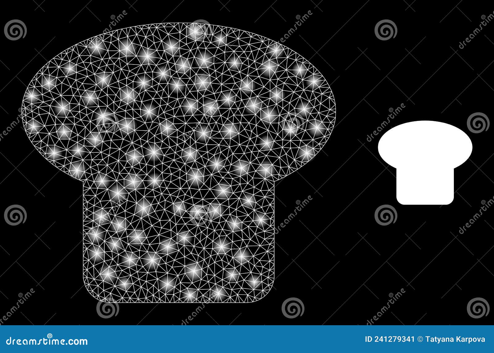 Mushroom Icon - Wire Frame Mesh with Glare Spots Stock Vector ...